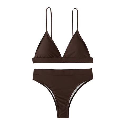 Ersazi Swimsuit For Women 2024 Split Swimsuit Show Waist Solid Color