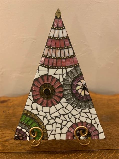 Glass Art White Mosaic Christmas Tree Mosaics Art And Collectibles Etna