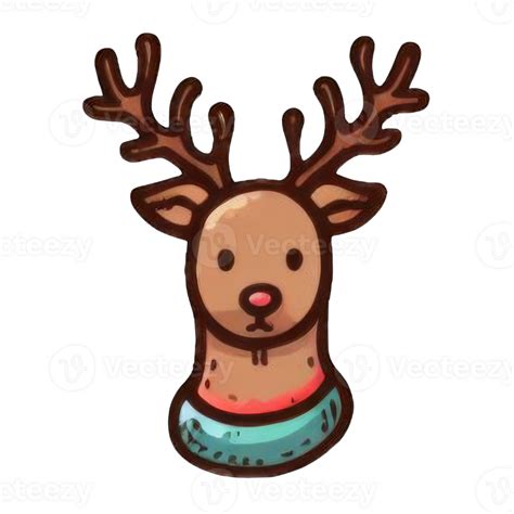 Ai Generated Reindeer With A Red Nose Ai Generated 35049524 Png