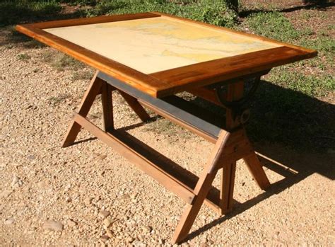 Reclaimed Map Drafting Table Unique Home Decor