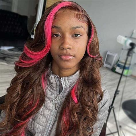 Trending Skunk Stripe On 4 Straight Hair Body Wave Hair 13x4 Lace
