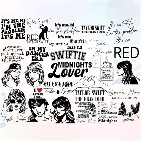 Taylor Swift Svg Bundle Swiftie Svg Eras Tour Svg Swift Album Names Svg Taylors Version
