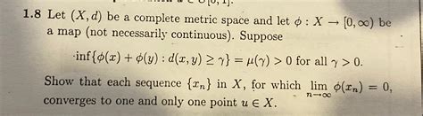Solved 18 ﻿let Xd ﻿be A Complete Metric Space And Let