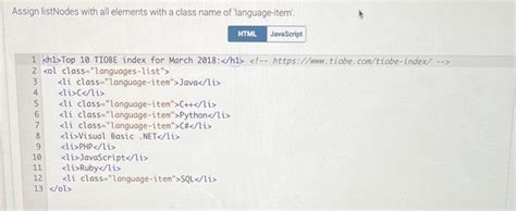 Solved Assign Listnodes With All Elements With A Class Name