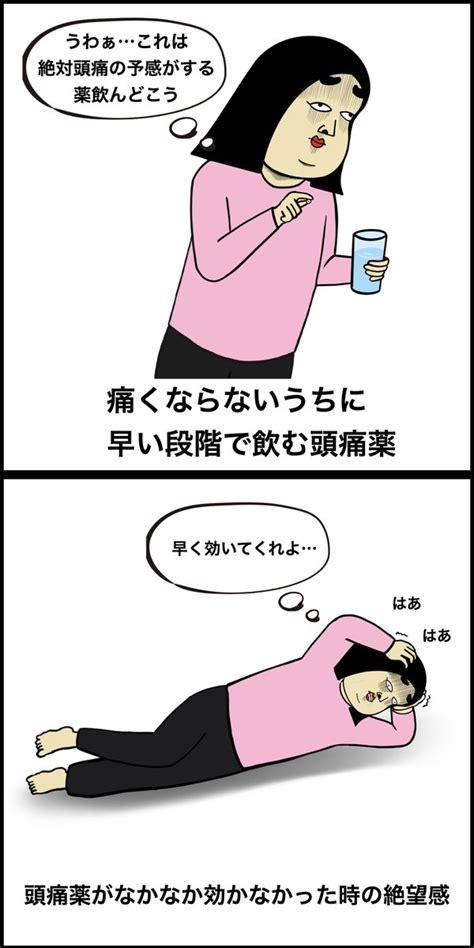 「偏頭痛あるある 」しきぶちゃんの漫画
