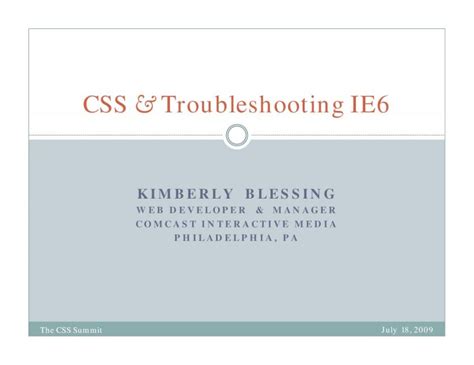 Pdf Css Troubleshooting Ie Presentations Kimberlyblessing