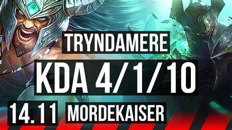 Tryndamere Vs Mordekaiser Top Kr Master Youtube