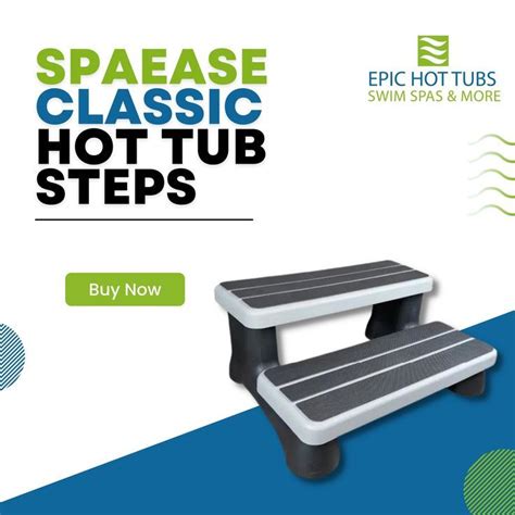 An Advertisement For A Hot Tub With Steps On It And The Words Spaaese