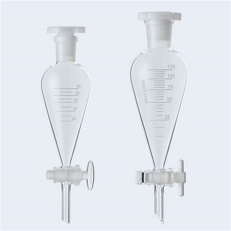 Stonylab Graduated Separatory Funnel Heavy Wall Pear Shaped Conical