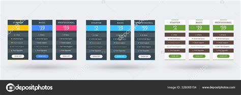 Pricing Table Design Template For Websites And Applications Set Of