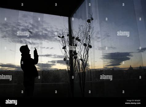 Man Using Mobile Phone Camera In Dark Room Stock Photo Alamy