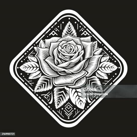 Mawar Desain Tato Jadul Gaya Tradisional Ilustrasi Stok Unduh Gambar