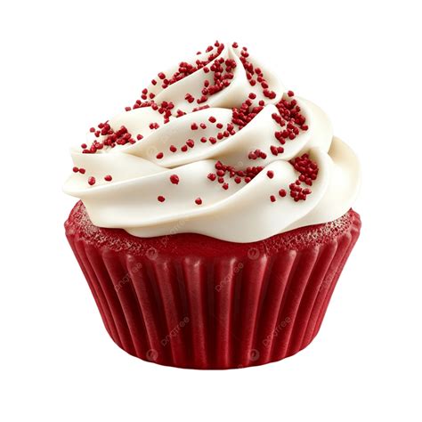 Classic Red Velvet Cupcake With Festive Sprinkles Red Velvet Cupcake