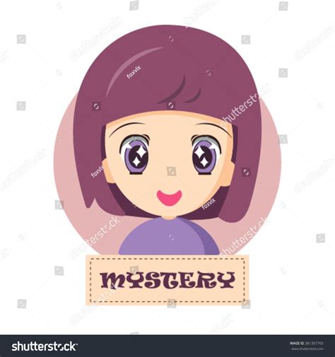 Illustration Cute Girl Faces Showing Different เวกเตอร์สต็อก ปลอดค่า