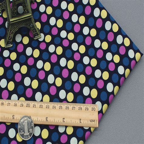 100 Cotton Poplin Big Colorful Polka Dot Printed Grandado