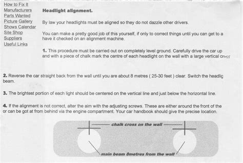 Headlight Alignment Techtalk Caterham And Lotus Seven Club