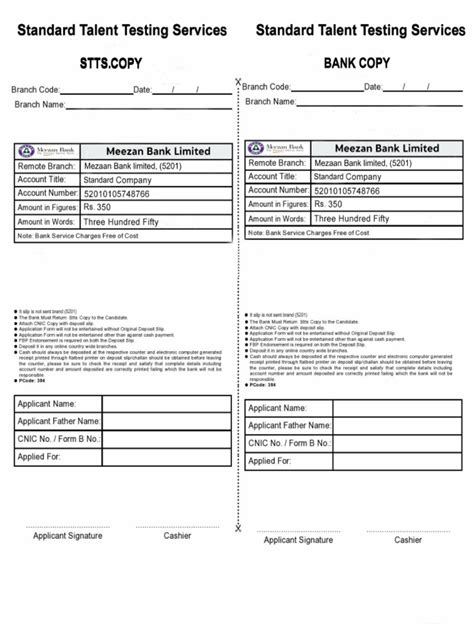 Stts Bank Challan Form Pdf