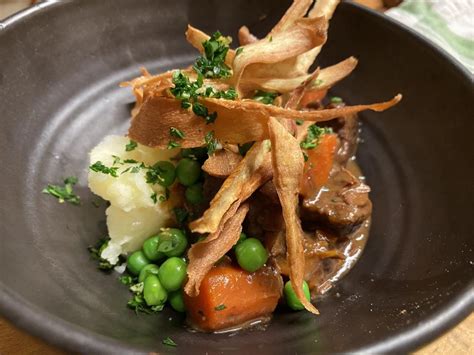 Recipe Grass Fed Beef Stew With Fried Parsnip Chips And Gremolata