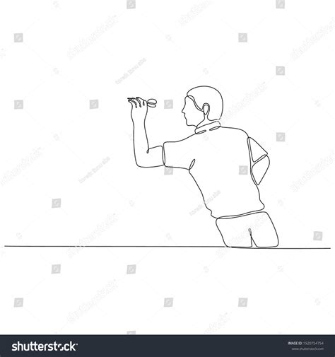 Continuous Line Drawing Sport Dart Vector Stock Vector Royalty Free 1920754754 Shutterstock