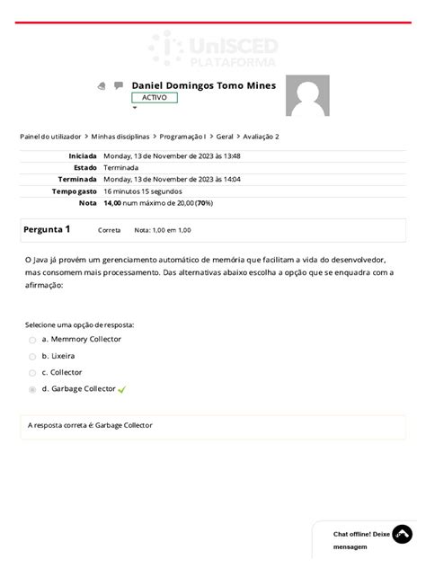 Avaliação 2 Revisão Da Tentativa Programacao Pdf Algoritmos