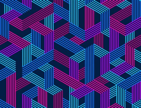 Premium Vector Seamless Isometric Lines Geometric Pattern D Cubes Vector Tiling Background
