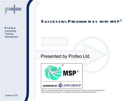 MSP Programme Management At Its Best PPT