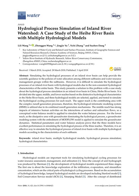 Pdf Hydrological Process Simulation Of Inland River Watershed A Case