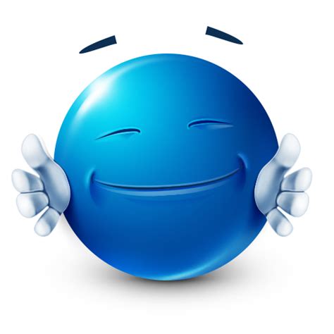 Give Me A Hug Blue Smiley Face Blue Emoji Guy Blue Emoticon