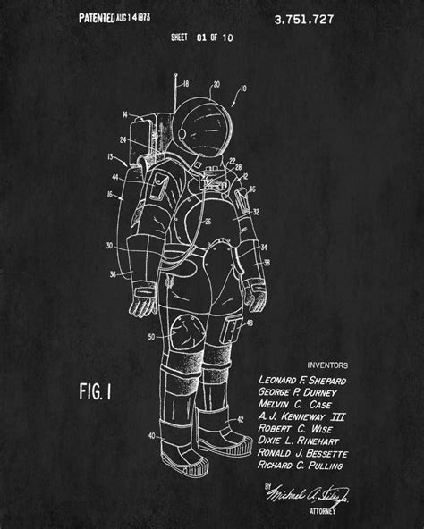 Apollo Space Suit Patent Astronaut Blueprint Poster Ontrendandfab
