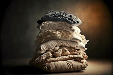 Premium Photo Stack Of Inexpensive Bed Linen Which Will Then Be Laid