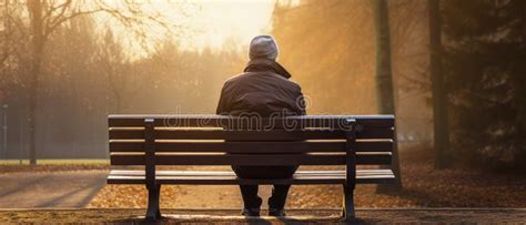 Person Sitting On Bench In Park Peaceful Moment In Nature Stock