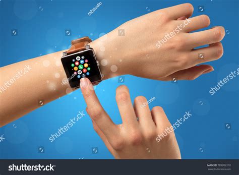 Naked Female Hand Smartwatch Application Icons Stock Photo Shutterstock