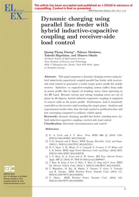 pdf dynamic charging using parallel line feeder with hybrid inductive