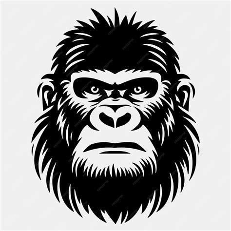 Голова гориллы векторная иллюстрация винтажный логотип гориллы