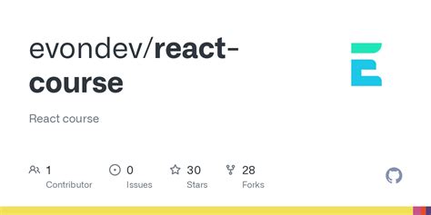 React Coursesettingsmd At Master · Evondevreact Course · Github