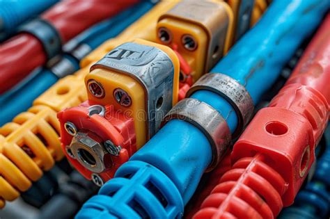 Colorful Wires Intertwined In A Complex Electrical Network Stock Image