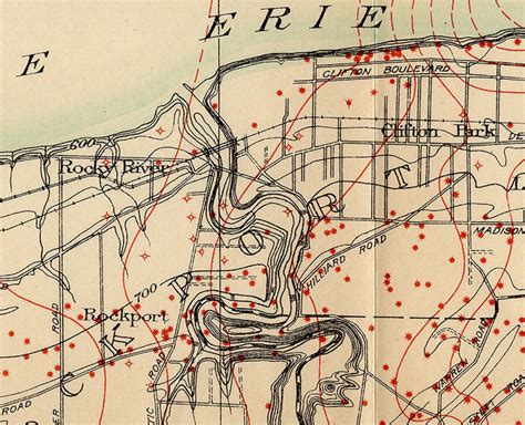 Cleveland Oil Gas Field Mapa Cuyahoga Condado de Ohio Etsy España