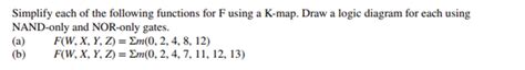 Solved Simplify Each Of The Following Functions For F Using Chegg