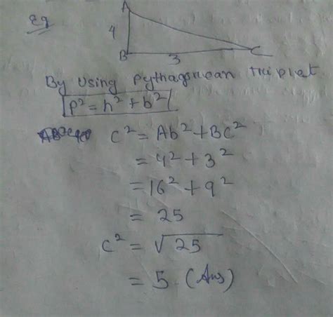 Give An Example Of Pythagorean Triplet Edurev Class 8 Question