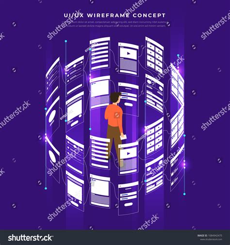 UX UI 흐름도Mock up 모바일 응용 프로그램 스톡 벡터 로열티 프리 Shutterstock