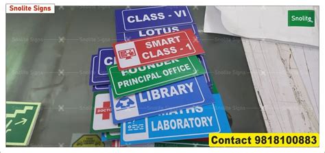 Acrylic White College Classroom Name Plates School Classroom Name