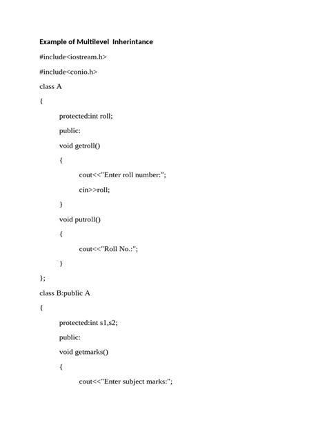 Inheritance Program Pdf