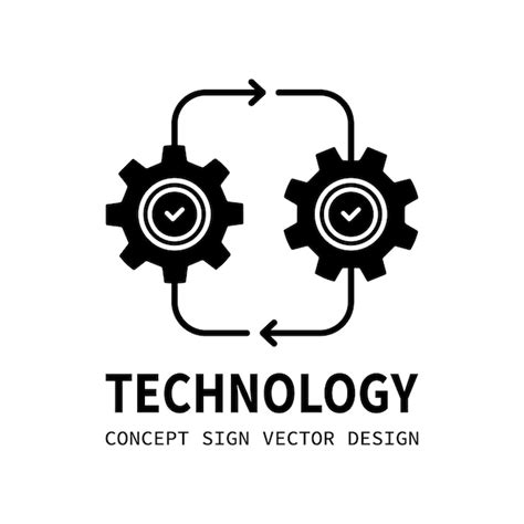 Premium Vector Black Effective Integration Icon With Two Thin Gear