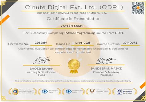 Thrilled To Share That Ive Successfully Earned My Python Certification