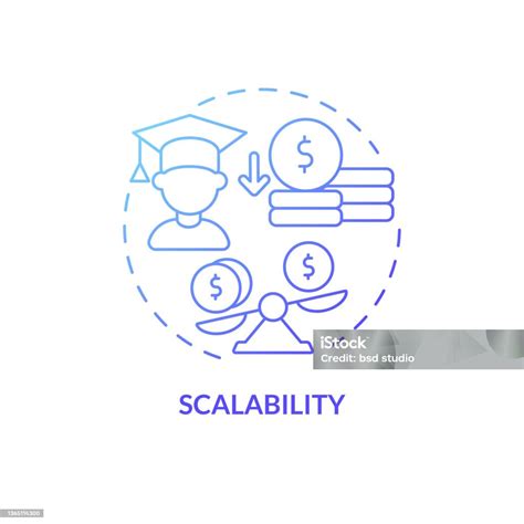 Scalability Blue Gradient Concept Icon Stock Illustration Download