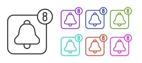 검은 선 알람 시계 앱 스마트폰 인터페이스 아이콘은 흰색 배경에 격리되어 있습니다 아이콘을 다채롭게 설정하십시오 벡터 개념에 대한 스톡 벡터 아트 및 기타 이미지 Istock