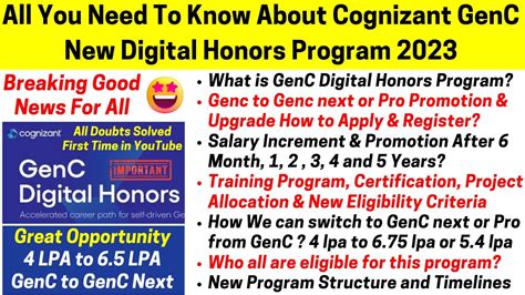 All About Cognizant Genc Digital Honors Program 2023 In Details