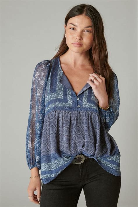 Long Sleeve Printed Tunic Tunic Tops Floral Peplum Print Tunic