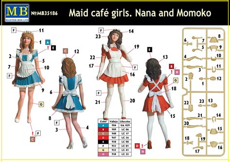 Maid Café Girls Nana And Momoko Model Do Sklejania Master Box 35186