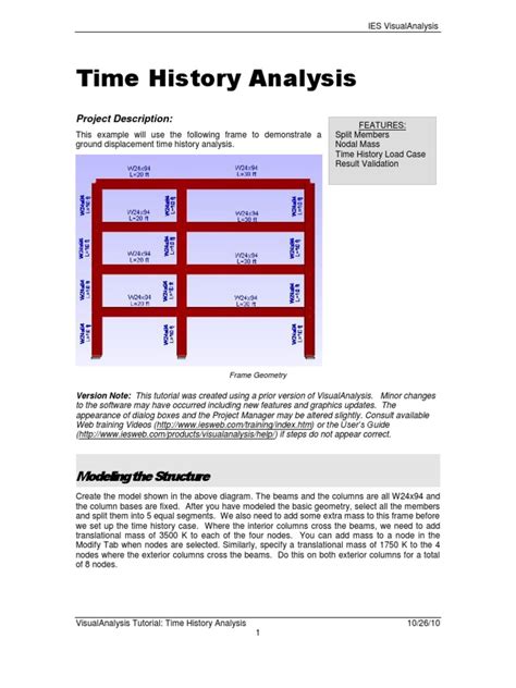 Time History Analysis Modeling The Structure Pdf Text File